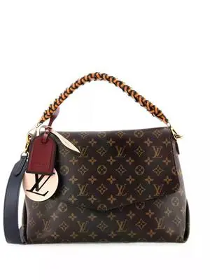 LOUIS VUITTON Monogram Canvas Beaubourg Handbag With Braided Handle - Brown