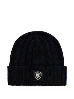 BLAUER. Logo Patch Beanie Hat - Blue