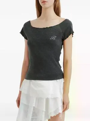 B+AB Lettuce Trim Rhinestone-embellished T-shirt