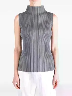 Issey Miyake High-neck Sleeveless Top