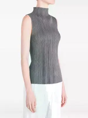 Issey Miyake High-neck Sleeveless Top