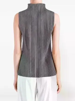 Issey Miyake High-neck Sleeveless Top