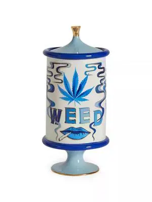 Jonathan Adler Graphic-print Pedestal Canister