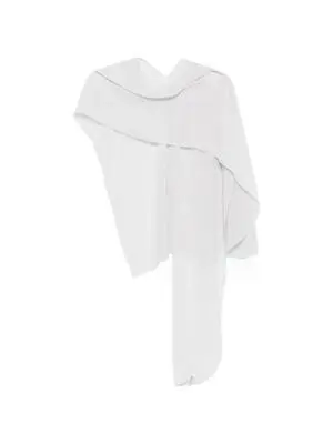 Patrizia Pepe Draped Asymmetric Scarf - White