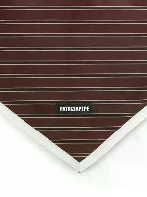 Patrizia Pepe Stripe-pattern Logo-patch Scarf