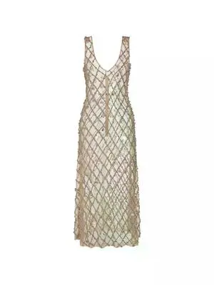 MARKARIAN Odette Embellished Midi Dress - Silver