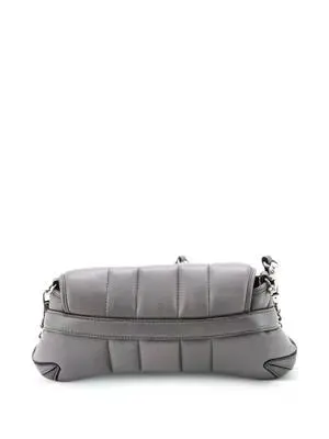 Gucci Horsebit Chain Vertical Quilted Leather Small Shoulder Bag - Grey