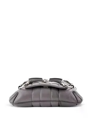 Gucci Horsebit Chain Vertical Quilted Leather Small Shoulder Bag - Grey