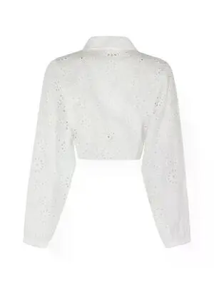 MC2 SAINT BARTH Broderie Anglaise Cropped Shirt