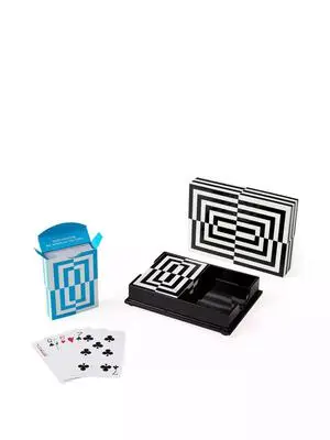 Jonathan Adler Geometric-pattern Backgammon Set - Black