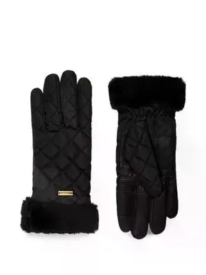 Barbour Quilted Leather Gloves - Black