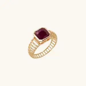 Duniya Ruby And 14k Yellow Gold Ring - Red