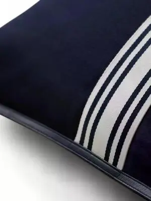 Ralph Lauren Striped Leather-trim Cushion