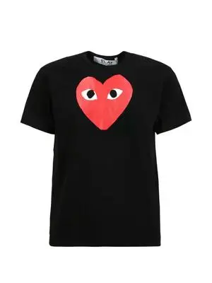 Play Comme Des Garcon Heart-print T-shirt - Black