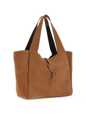 Hogan Suede Shopping Bag With H Pendant