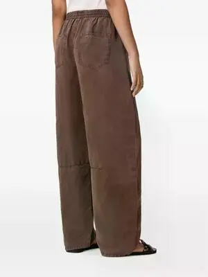 ALLSAINTS Jett Elasticated-waistband Wide-leg Trousers - Brown