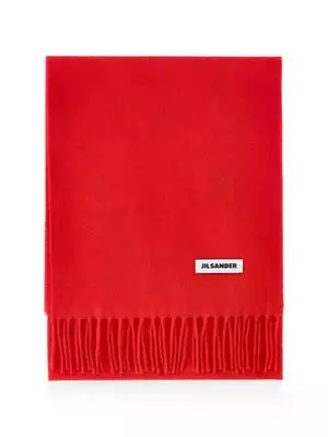 JIL SANDER Fringed-edge Scarf - Red