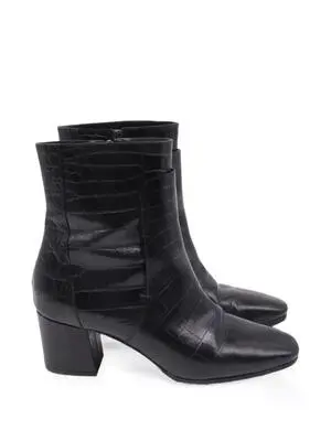 Givenchy Crocodile-embossed Leather Ankle Boots - Black