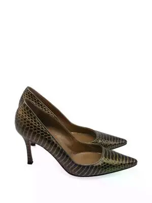 Manolo Blahnik Python-effect Pumps
