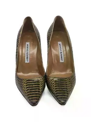 Manolo Blahnik Python-effect Pumps