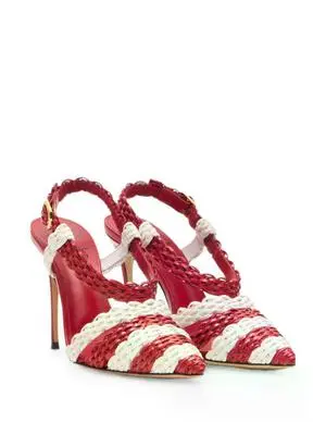 Casadei Julia Woven Slingback Pumps - Red