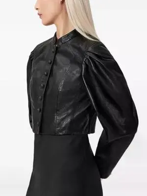 ALLSAINTS Sadie Leather Puff Sleeve Jacket