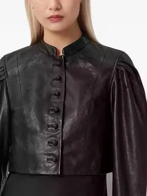 ALLSAINTS Sadie Leather Puff Sleeve Jacket