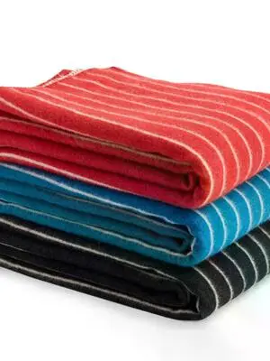 HAY Striped-pattern Blanket - Blue