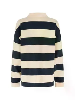 Love Stories Striped Long-sleeve Polo Shirt