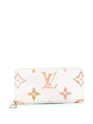 LOUIS VUITTON Zippy Wallet By The Pool Monogram Watercolor Giant Small Wallets Orange
