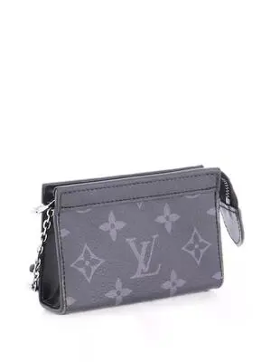 LOUIS VUITTON Voyage Key Monogram Eclipse Canvas Pouch