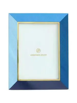 Jonathan Adler Perimeter Pebbled Leather Picture Frame - Blue