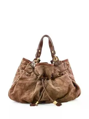 LOUIS VUITTON Irene Handbag Monogram Embossed Suede And Patent Shoulder Bag