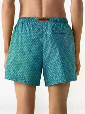 Zegna Oasi Pattern Swim Trunks - Blue