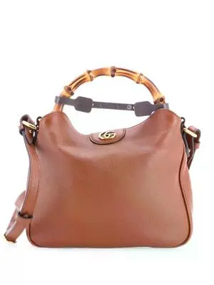 Gucci Diana Nm Bamboo Shoulder Bag In Leather - Brown
