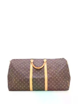 LOUIS VUITTON Keepall Bandoulière 60 Travel Bag Monogram Canvas - Brown