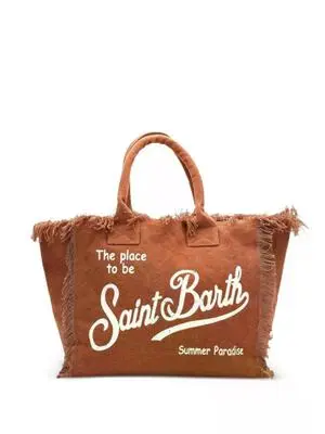 MC2 SAINT BARTH MC2 Saint Barth Vanity Logo-Print Tote Bag Brown