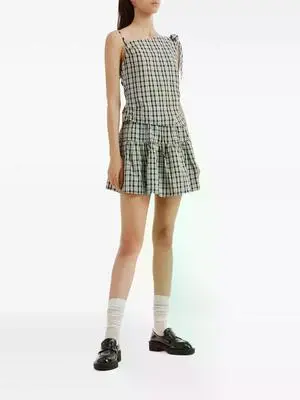B+AB Check-pattern Tiered Jumpsuit - Neutrals