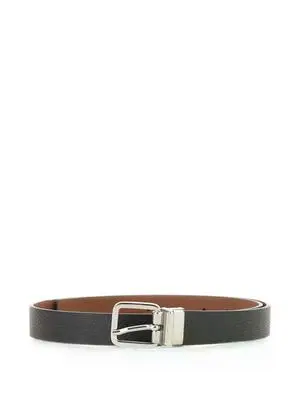 GIANNI CHIARINI Reversible Leather Belt With Silver-tone Buckle