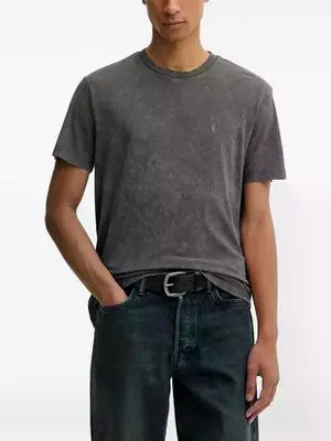 ALLSAINTS Saka Acid-wash Ramskull-embroidered T-shirt - Grey
