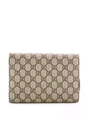 Gucci Dionysus Chain Wallet Gg Coated Canvas Small Crossbody Bag - Brown