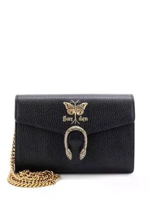 Gucci Garden Dionysus Chain Wallet Embellished Leather Crossbody Bag - Black