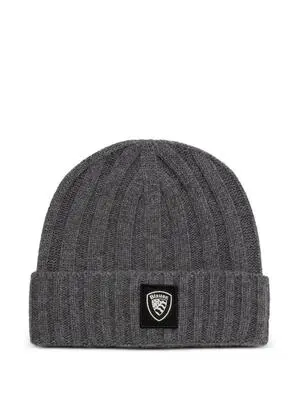 BLAUER. Logo Patch Beanie - Grey