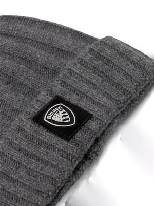 BLAUER. Logo Patch Beanie - Grey