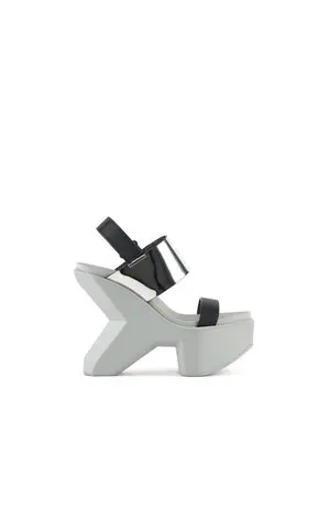 United Nude Boulder Platform Wedge Sandal - Silver