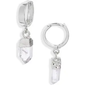 CHILD OF WILD Aura Quartz Huggie Hoop Earrings - Silver