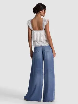 Alice + Olivia Sylvie Tiered Lace Blouse