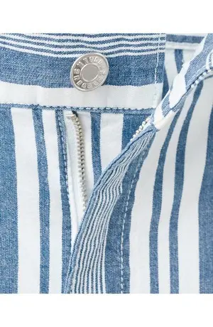 Mango Stripe Stretch Cotton Straight Leg Pants