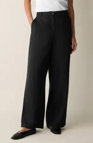 Eileen Fisher High-waisted Organic Linen Pants