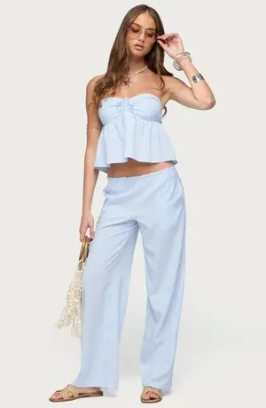 EDIKTED Cersei Stripe Strapless Top